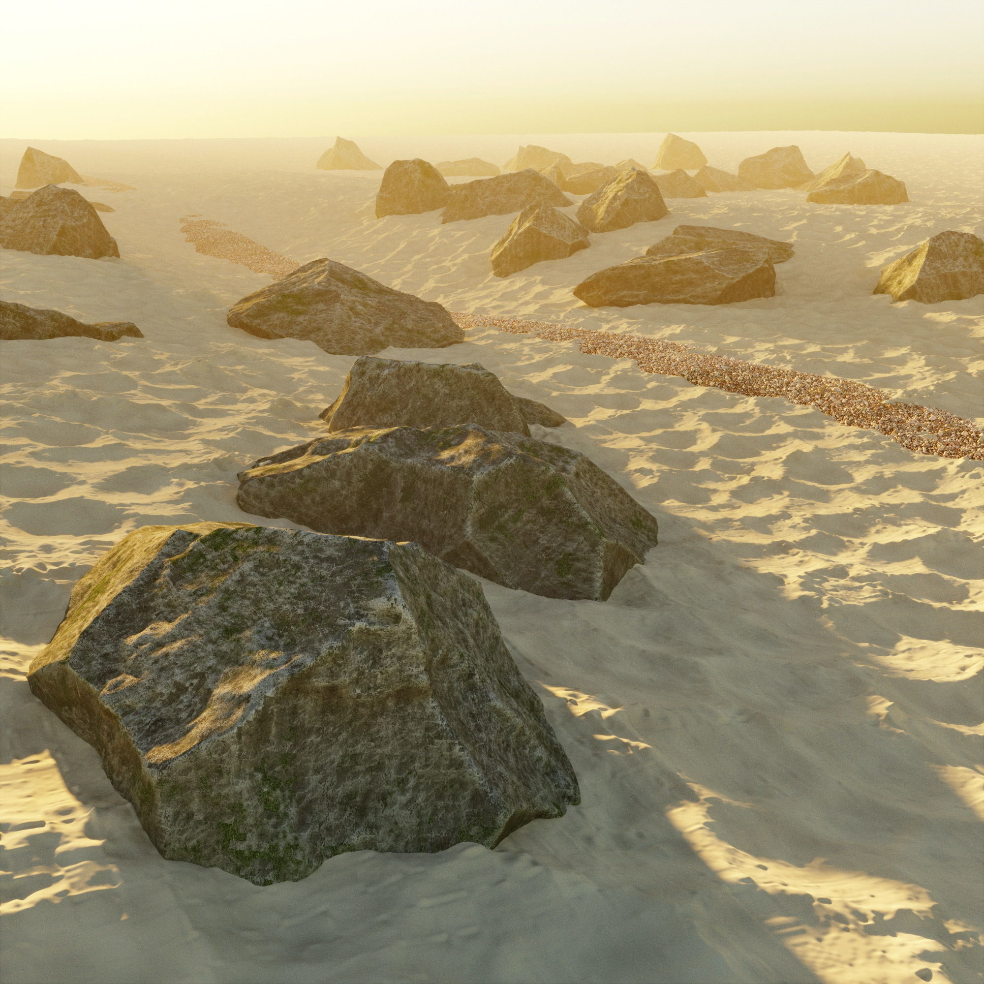Rock and Sand 3D model | CGTrader