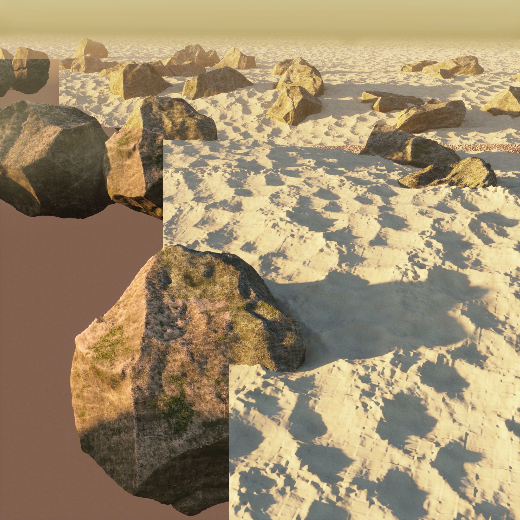 Rock and Sand 3D model | CGTrader