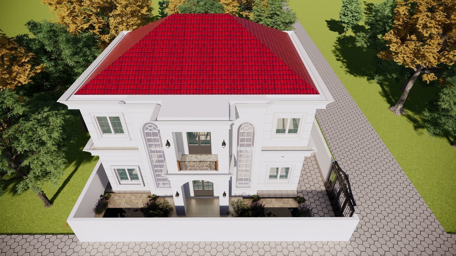 3D model 2 Floor Luxury House Design Full Interior VR / AR / low-poly ...