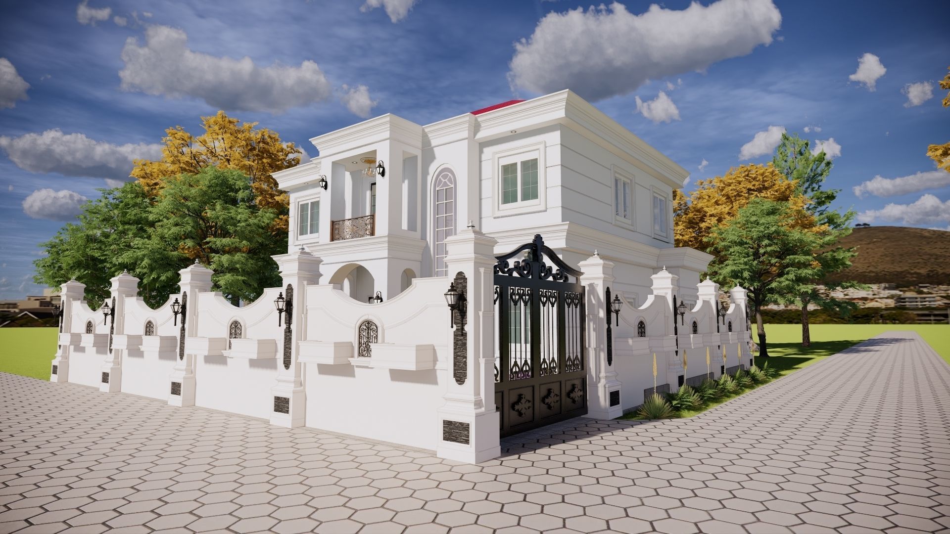 3D model 2 Floor Luxury House Design Full Interior VR / AR / low-poly ...