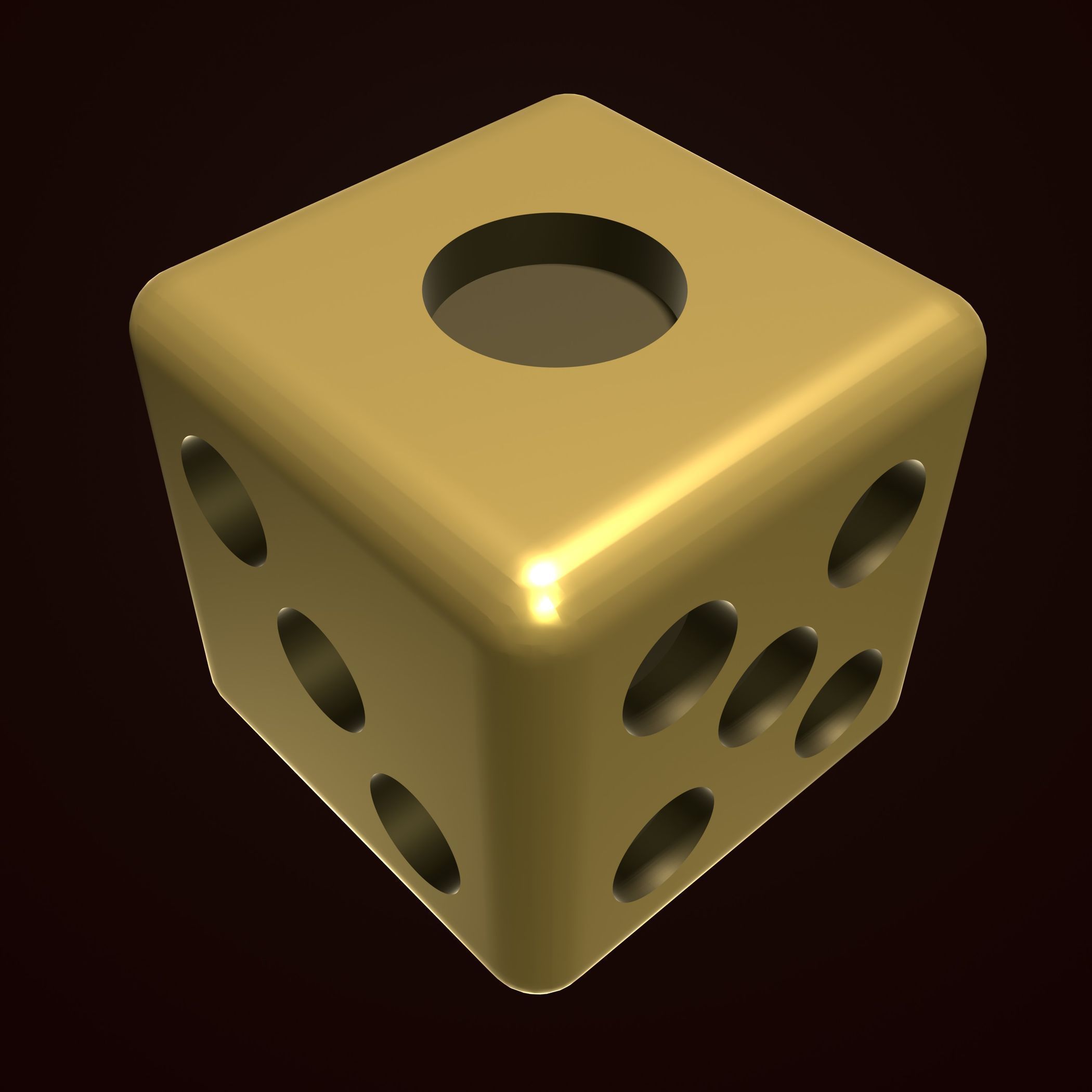 Golden dice 3D model | CGTrader