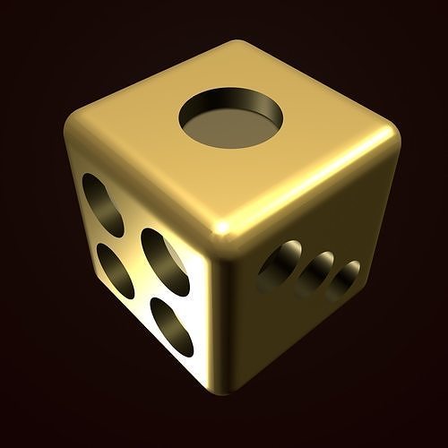 Golden dice 3D model | CGTrader