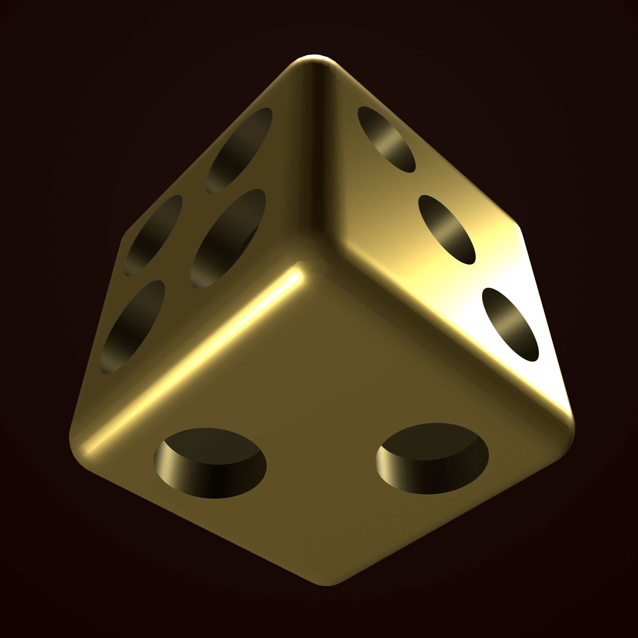 Golden dice 3D model | CGTrader