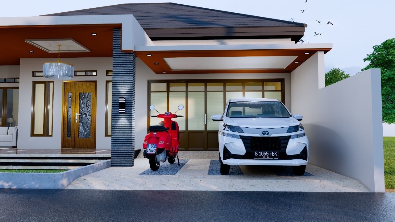 3D model 1 Floor Modern House Design Full Interior Paket VR / AR / low ...