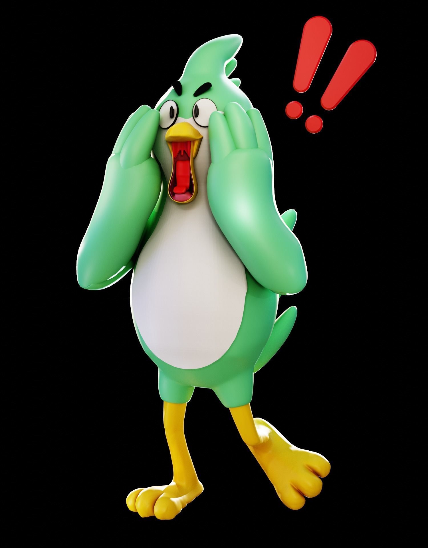 3D model Squawks of Shock The Story of the Surprised Parrot Mascot VR ...