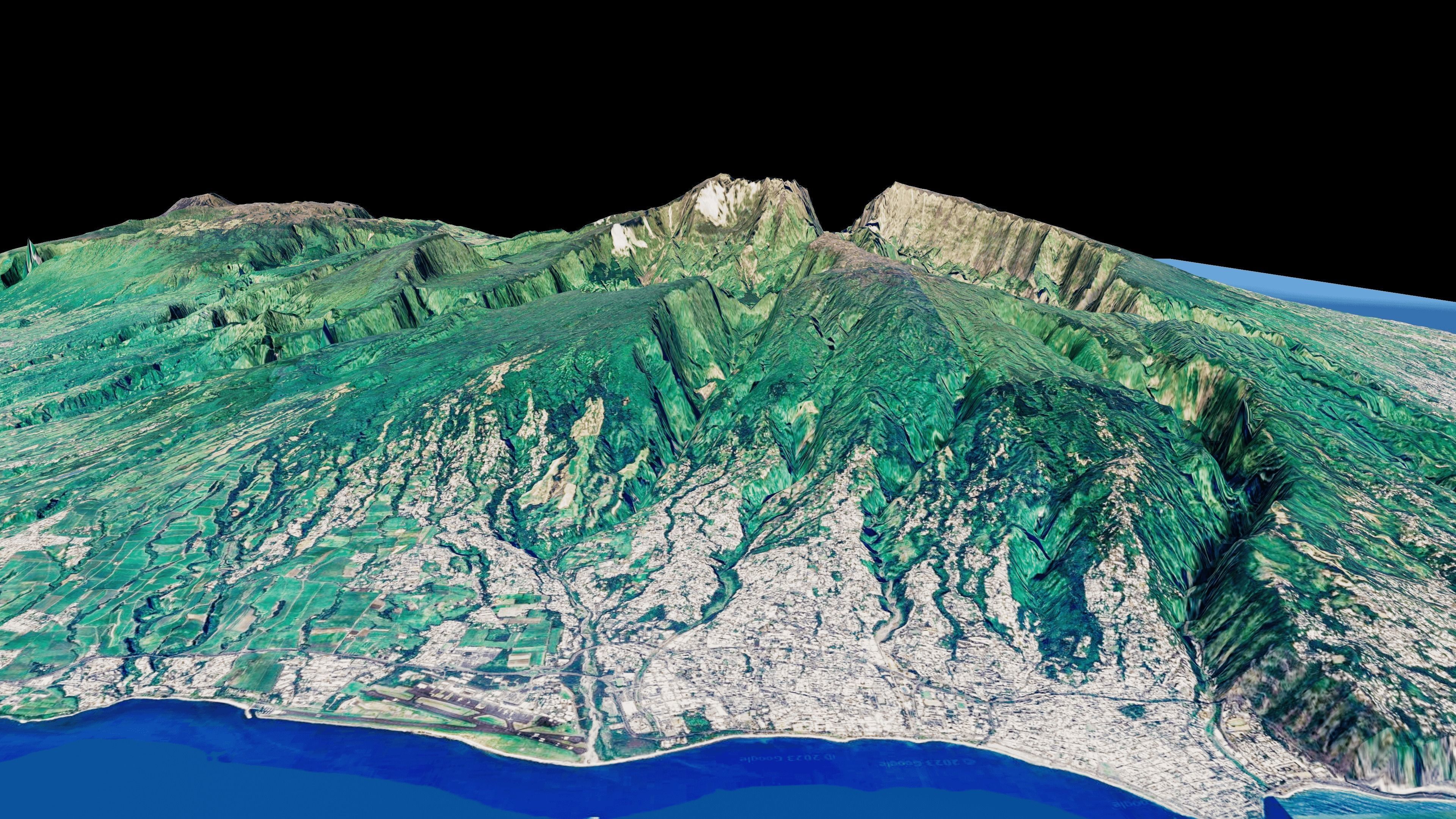 Reunion island full 3d model terrain 3D model | CGTrader