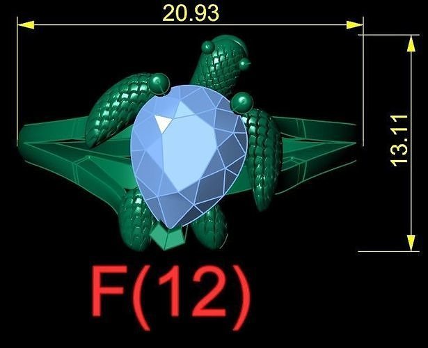 turtle ring 3D model 3D printable | CGTrader