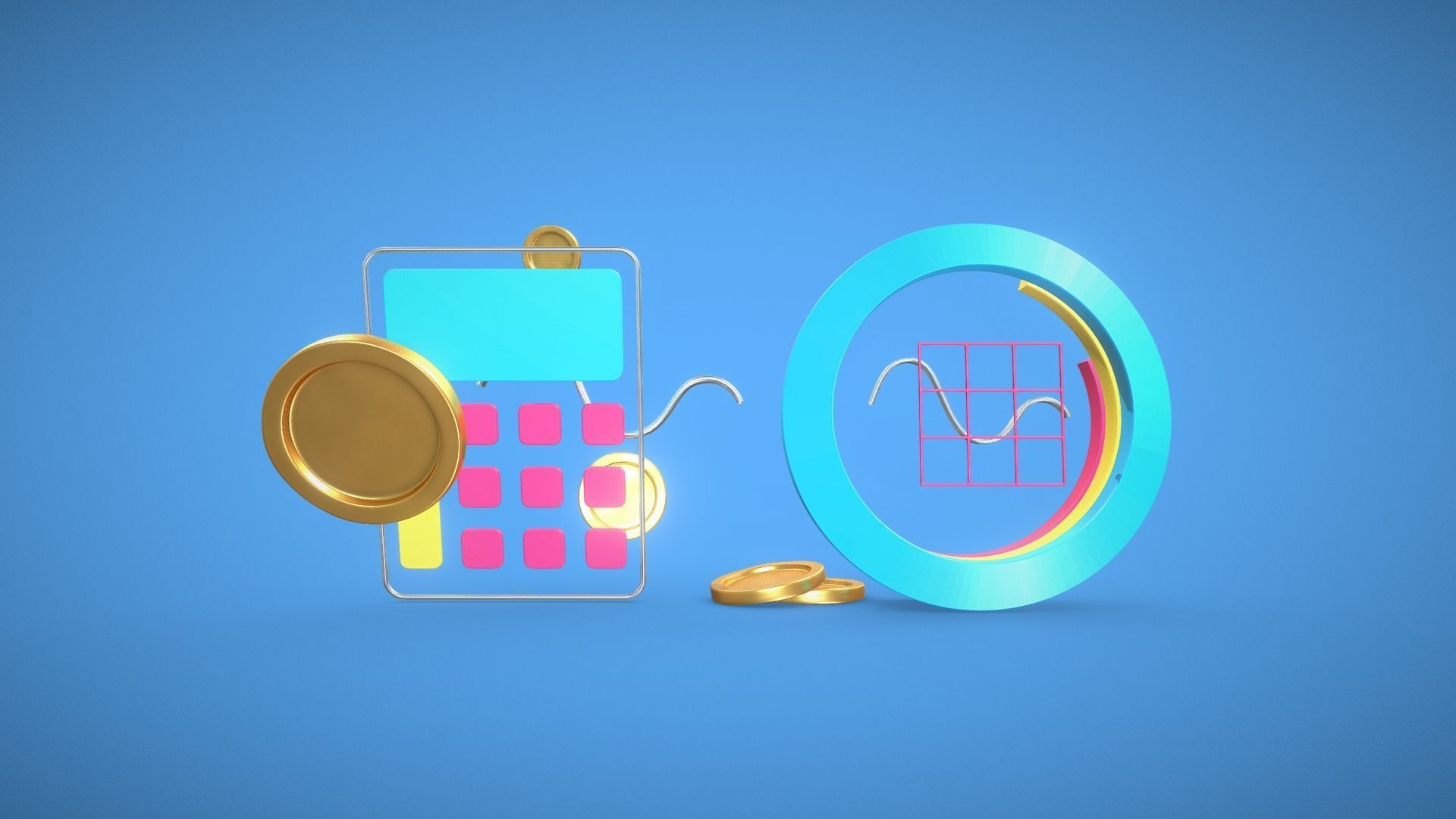 Graph calculator analytics 3D model | CGTrader