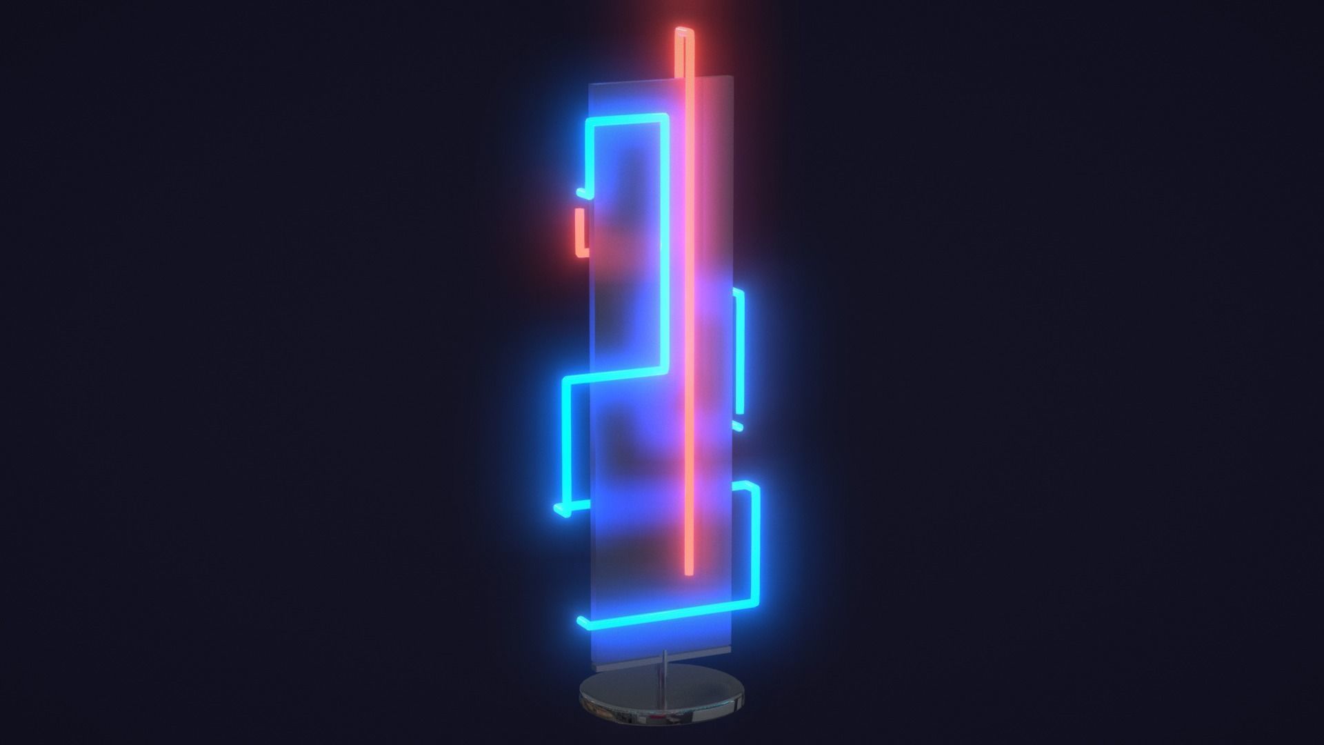 Neon lamp cyberpunk style 3D model | CGTrader