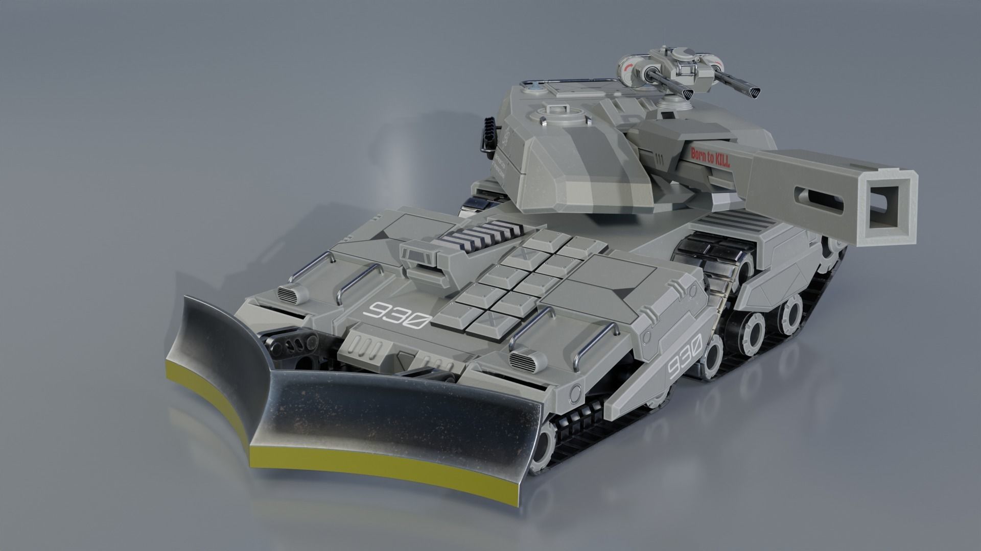 3D model Sci-Fi Low Poly Tank GameReady 3D Model VR / AR / low-poly ...