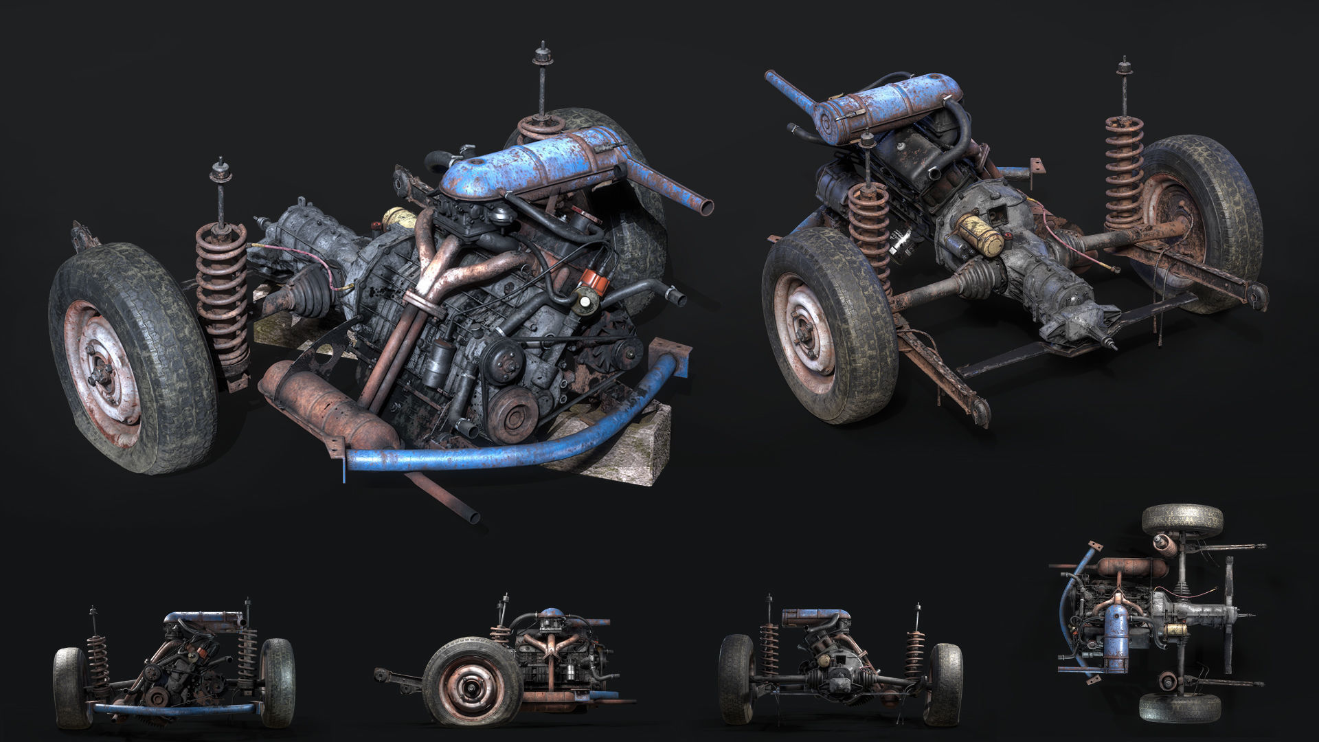 3D model Old car engine VR / AR / low-poly | CGTrader