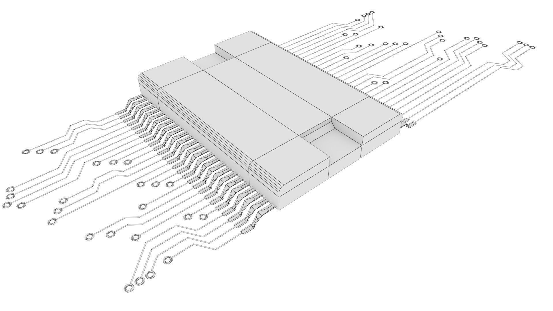 3D model DIP-52 or SOIC Surface Mounted Integrated Circuit Chip VR / AR ...