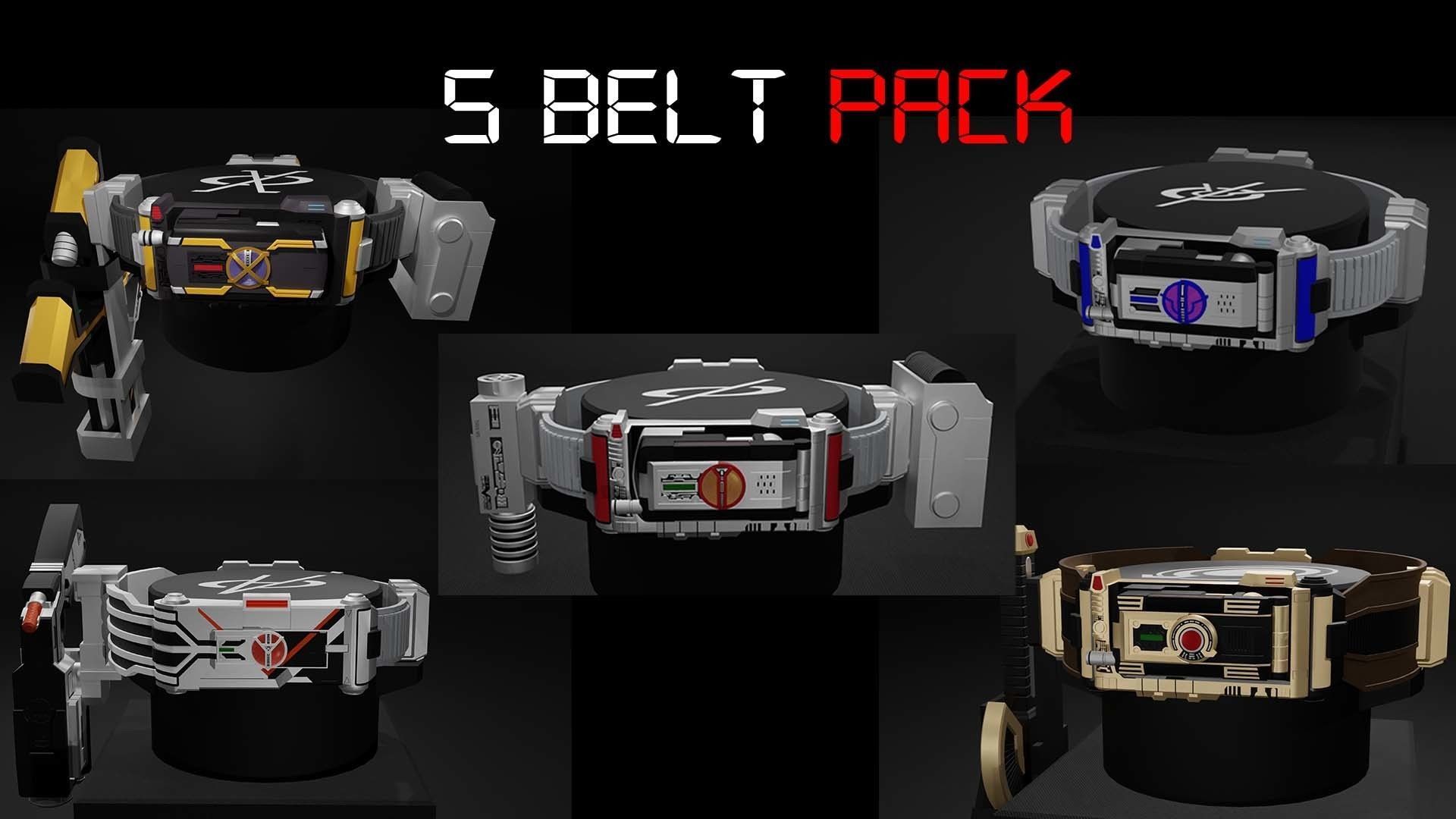 5 Packs Belt Kamen rider Faiz Kaixa Delta Psyga Orga 3D model | CGTrader