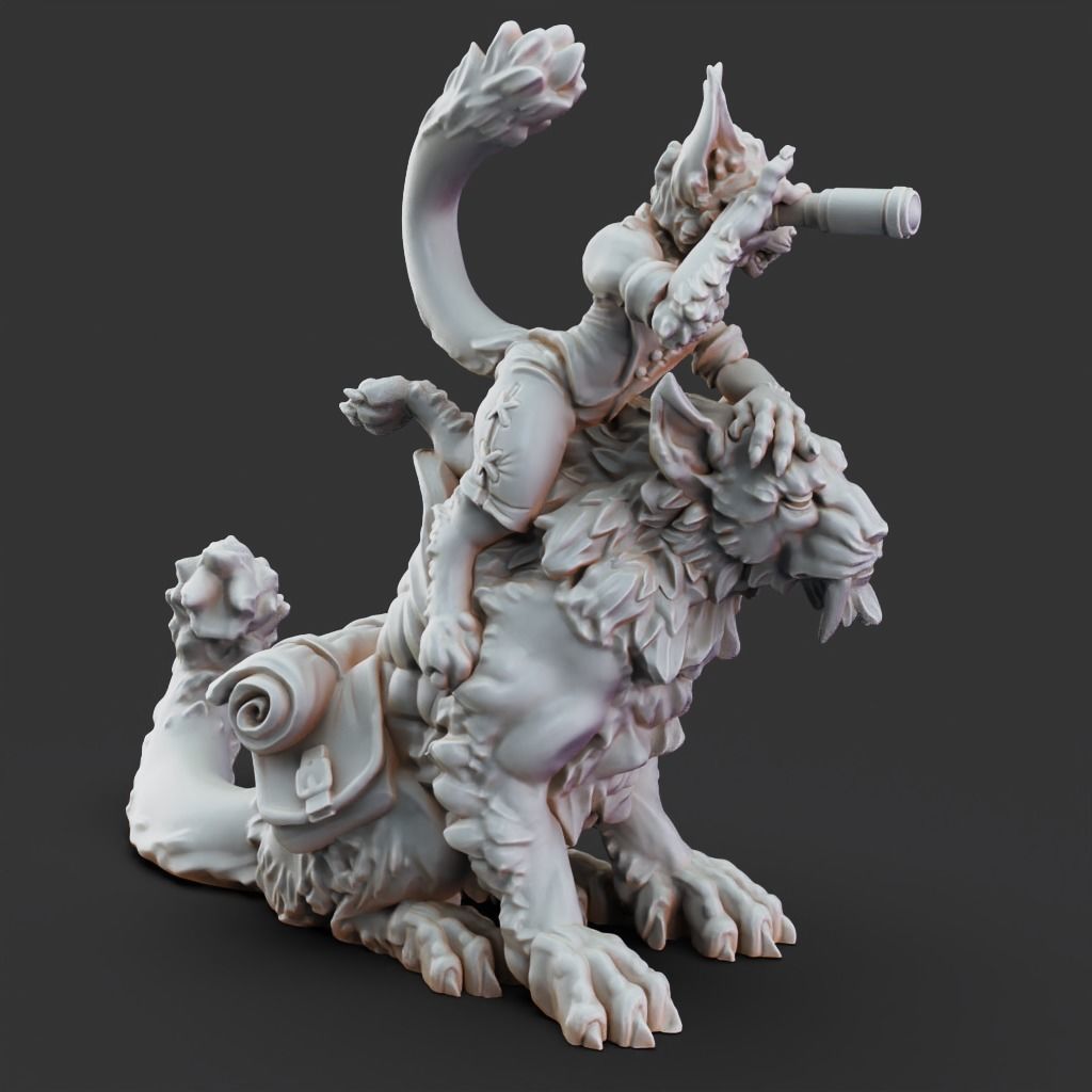 Trader and Cats - 3D Printable TTRPG - PRESUPPORTED - 32mm 3D model 3D ...