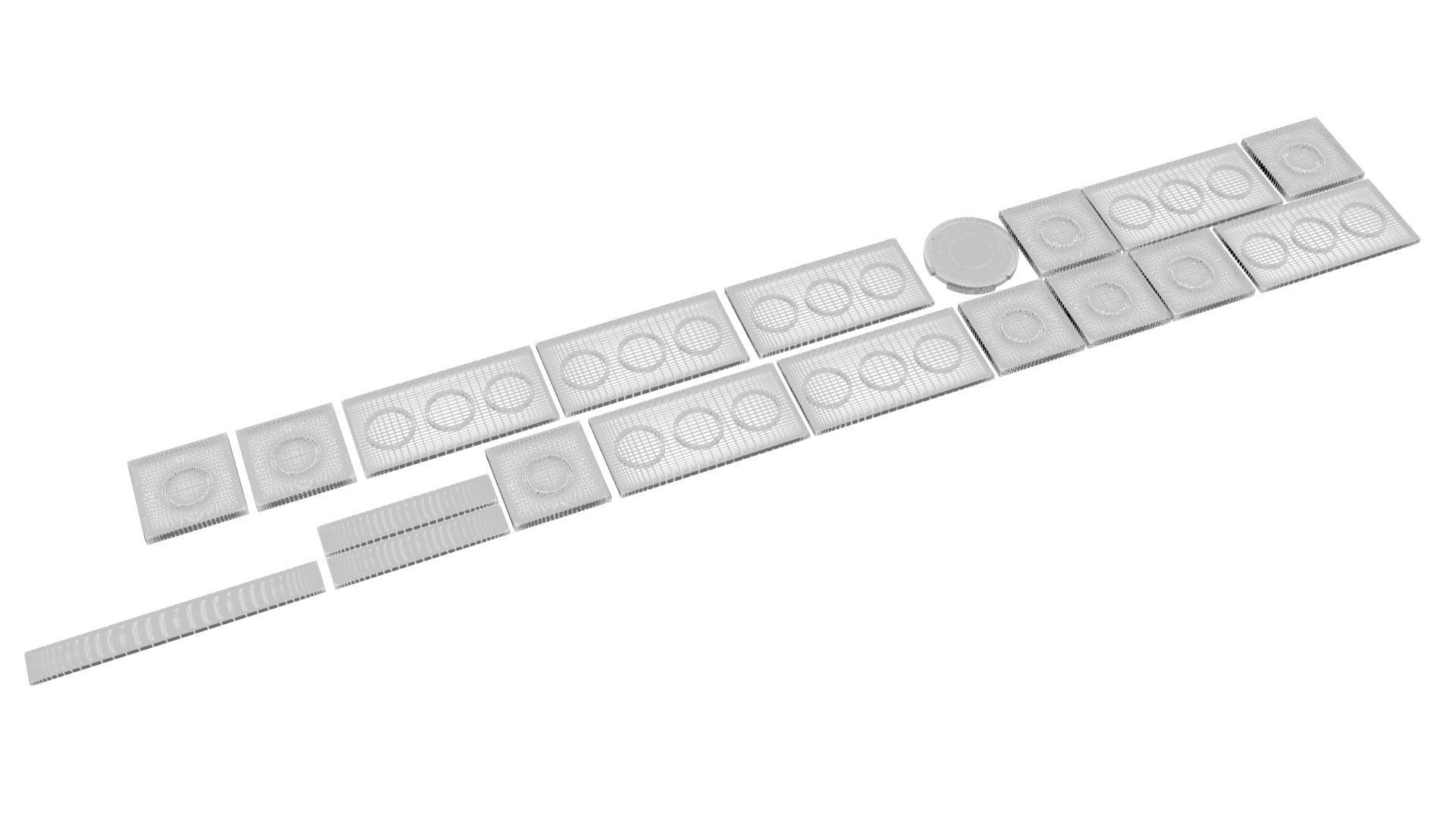 Fast Food Places Lego Tiles Set 3D model | CGTrader