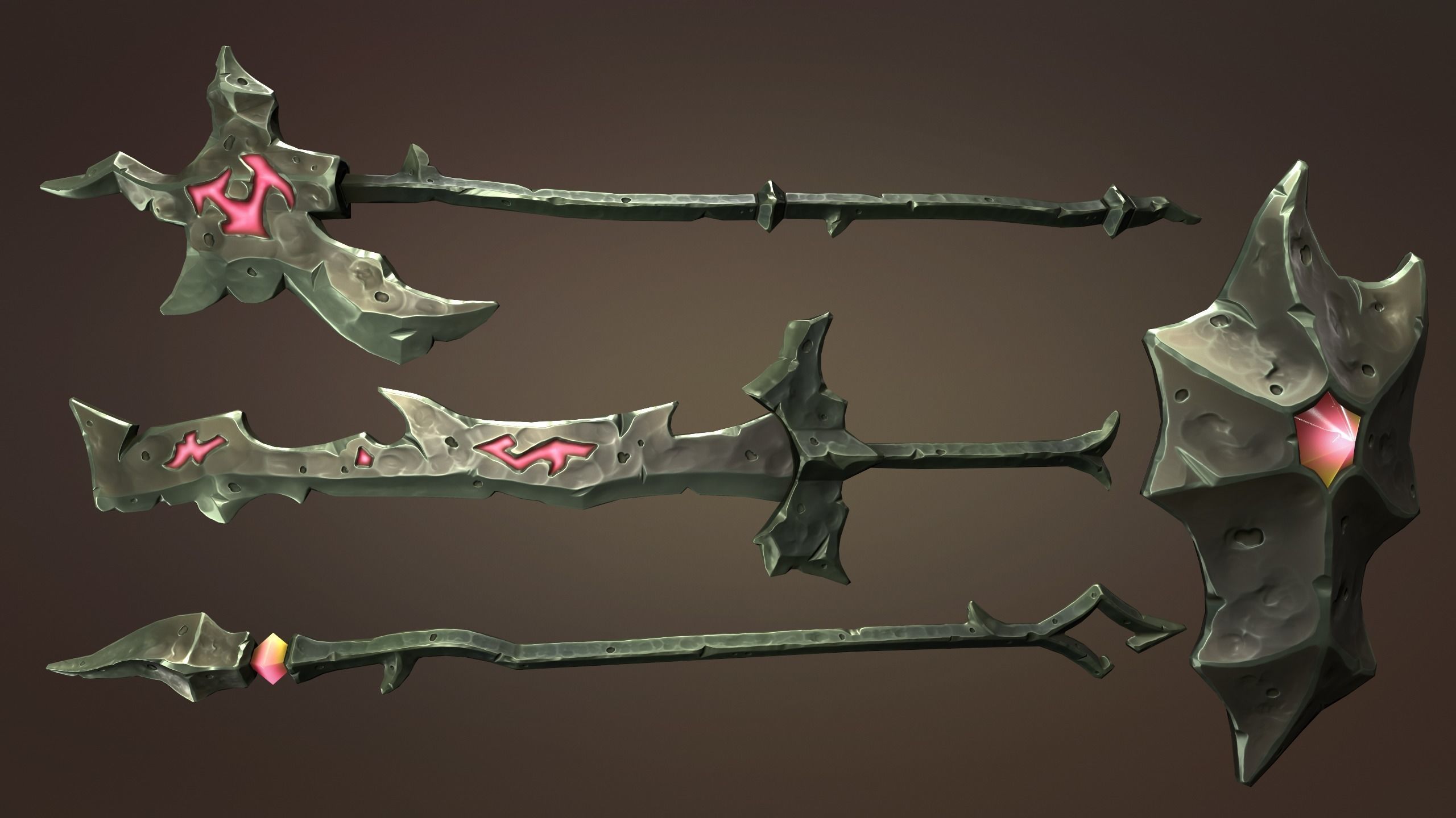 Stylized undead weapons 3d print 3D model 3D printable | CGTrader