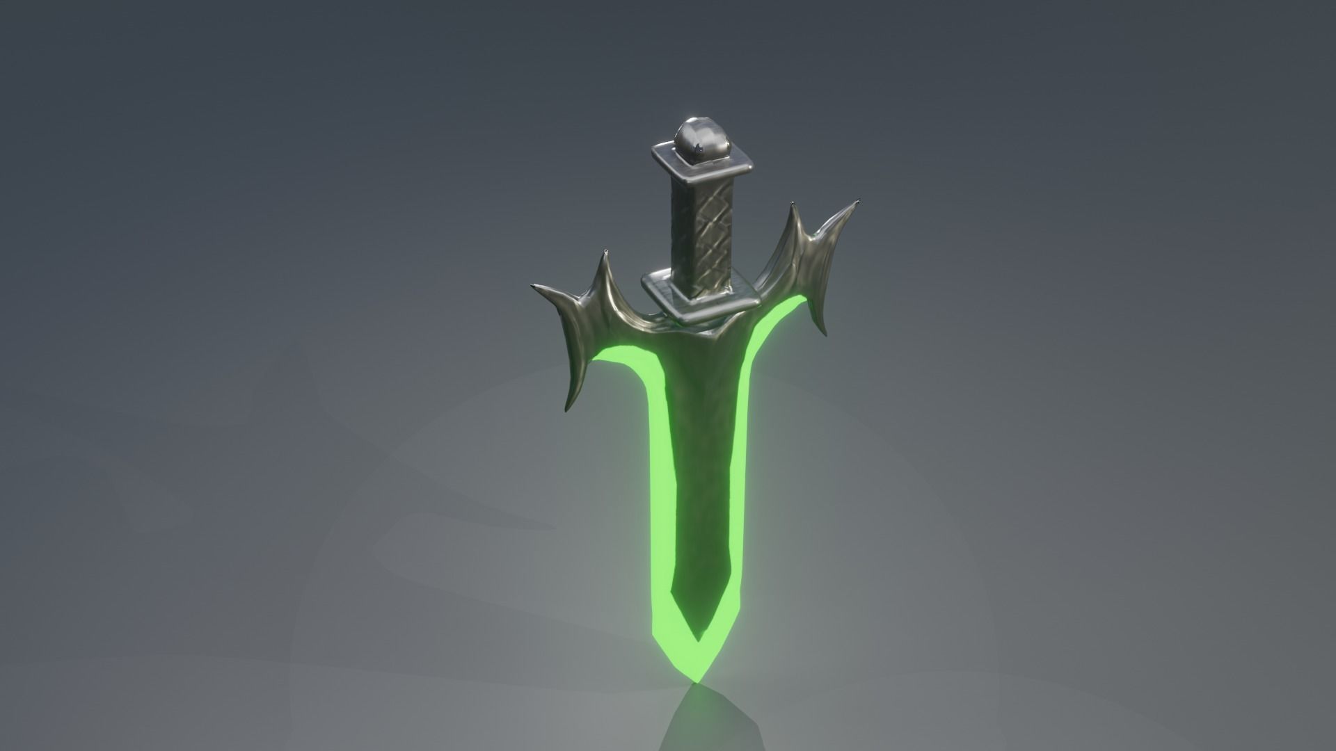 3D model green sword stylized VR / AR / low-poly | CGTrader