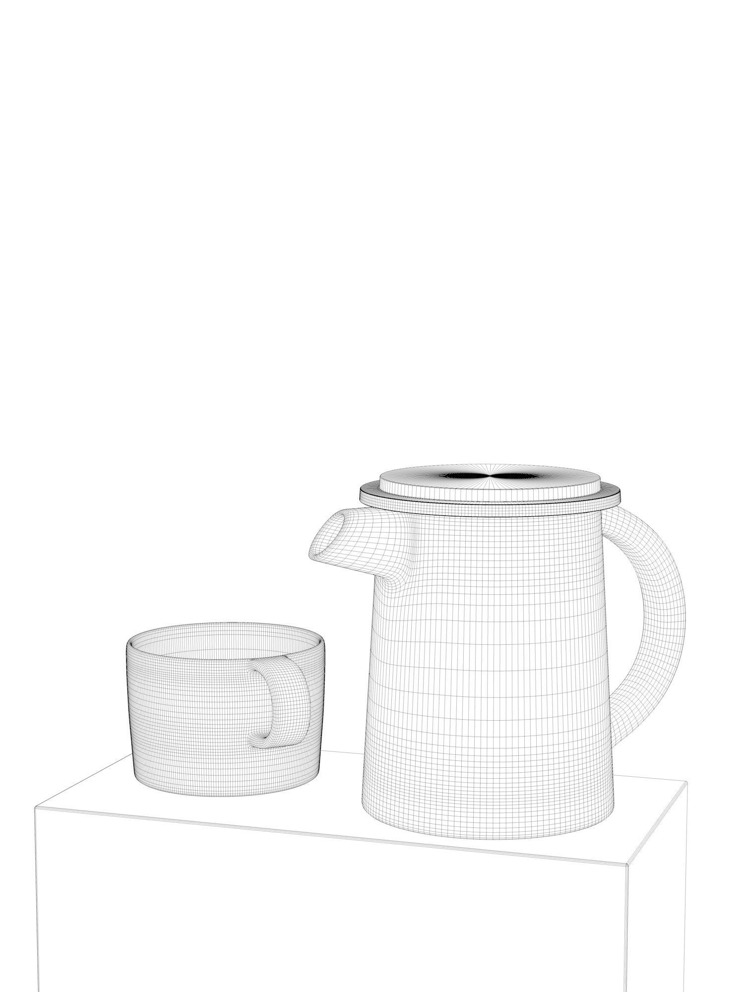 Panama Tea Set 3D model | CGTrader