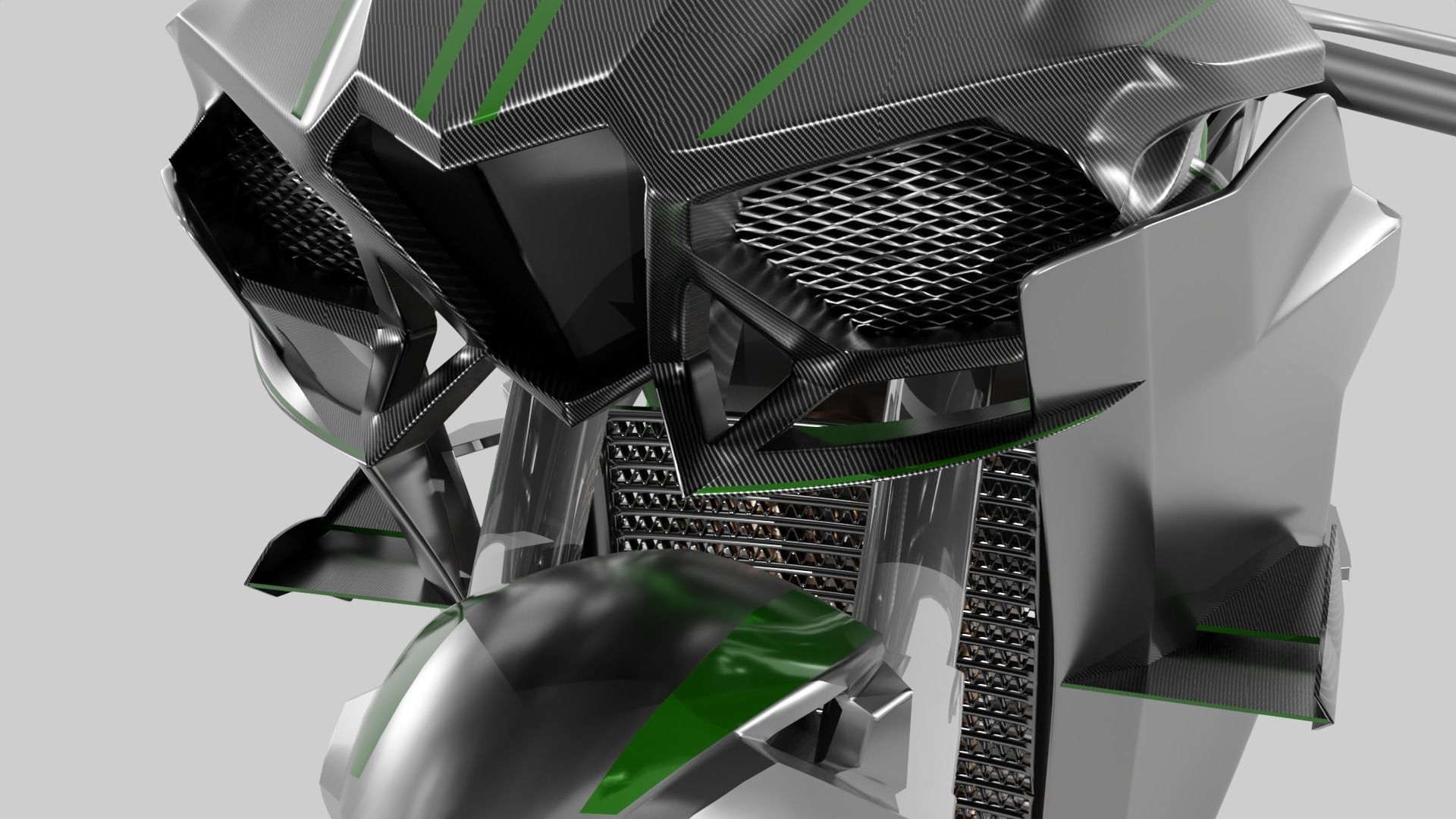 Kawasaki Ninja H2R - Supersport Racing Motorcycle 3D model | CGTrader