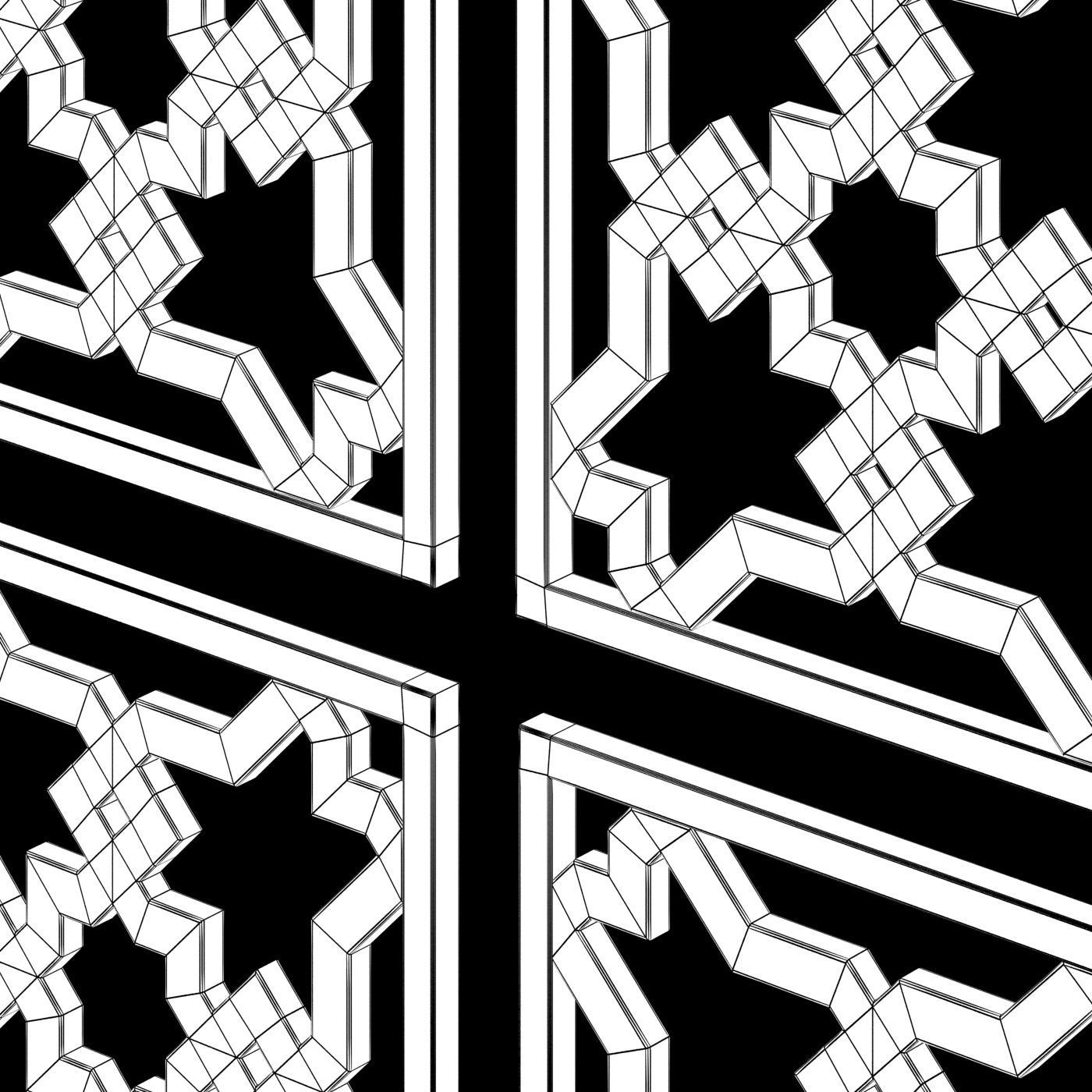 Arabic Islamic pattern decorative gold plaster free 3D model | CGTrader