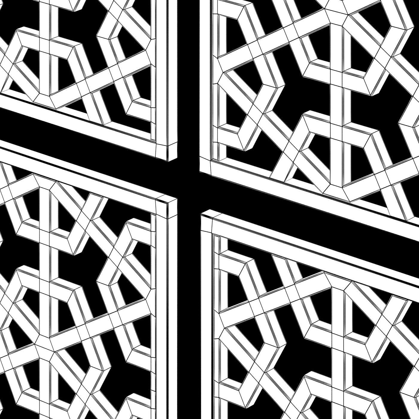 Arabic Islamic pattern decorative gold plaster 3D model | CGTrader