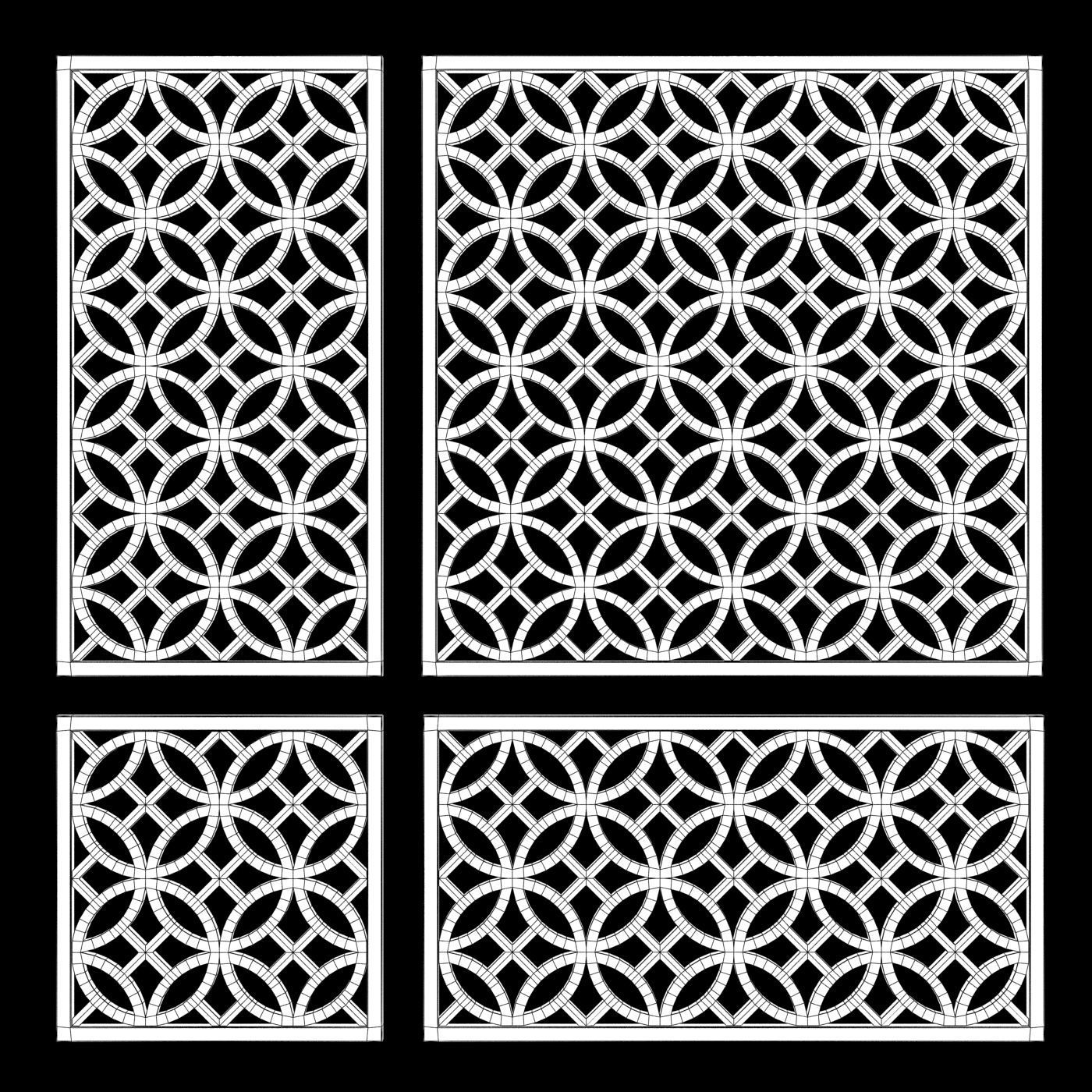 Arabic Islamic pattern decorative gold plaster 3D model | CGTrader