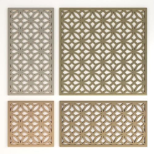 Arabic Islamic pattern decorative gold plaster 3D model | CGTrader