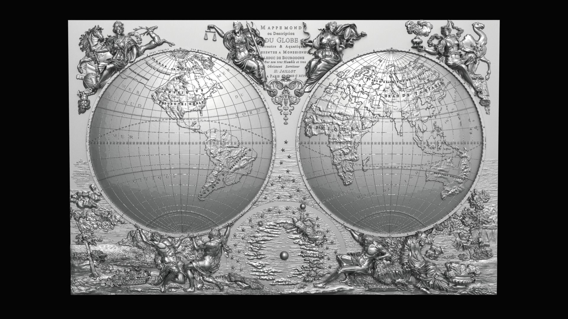 MAPPE MONDE 3D model 3D printable | CGTrader