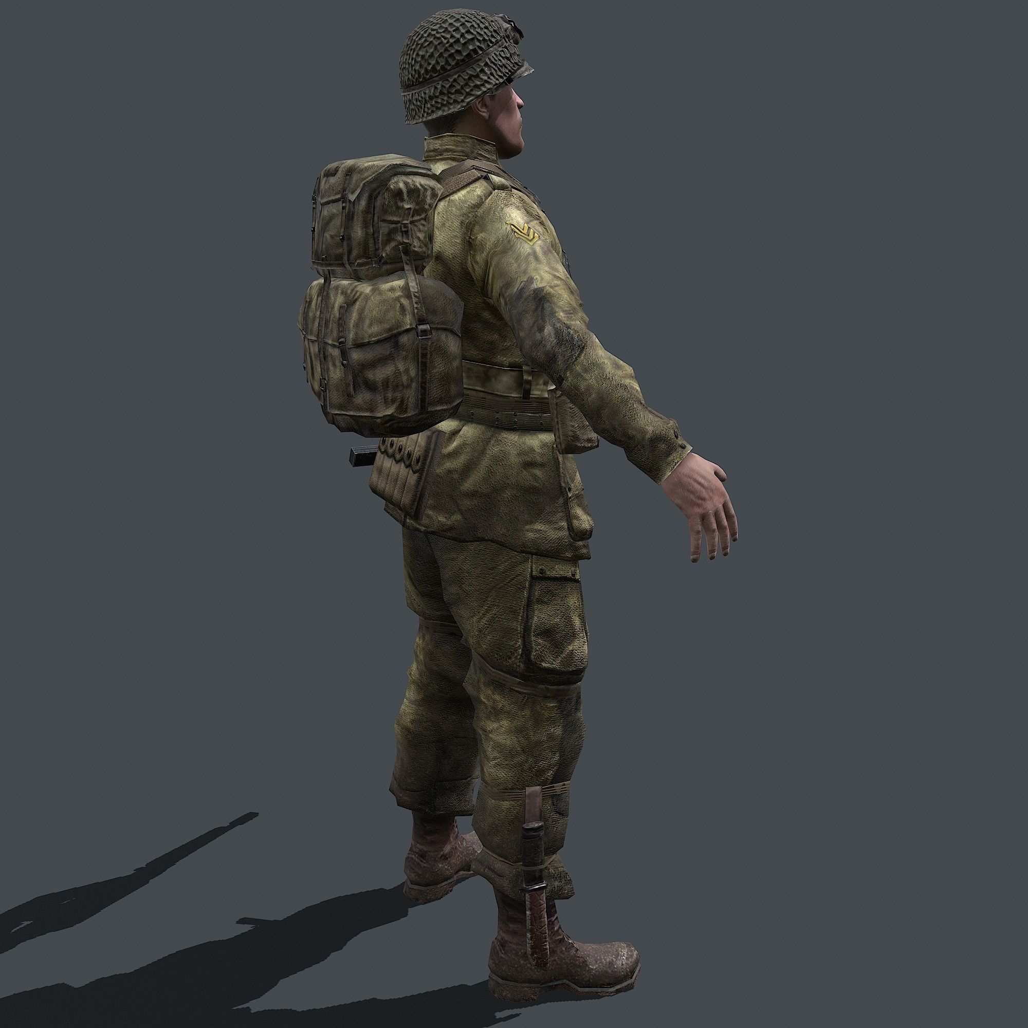 3D model American WWII Soldier VR / AR / low-poly | CGTrader