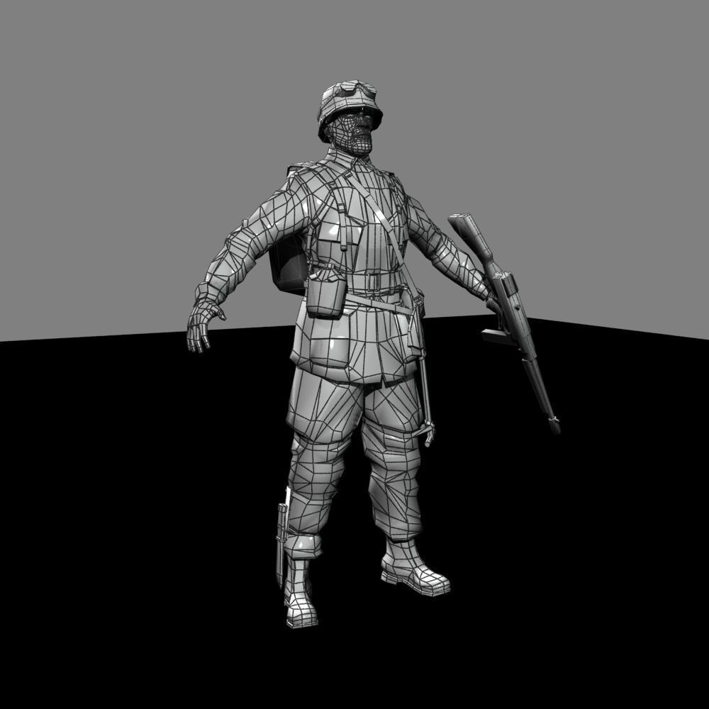 3D model American WWII Soldier VR / AR / low-poly | CGTrader