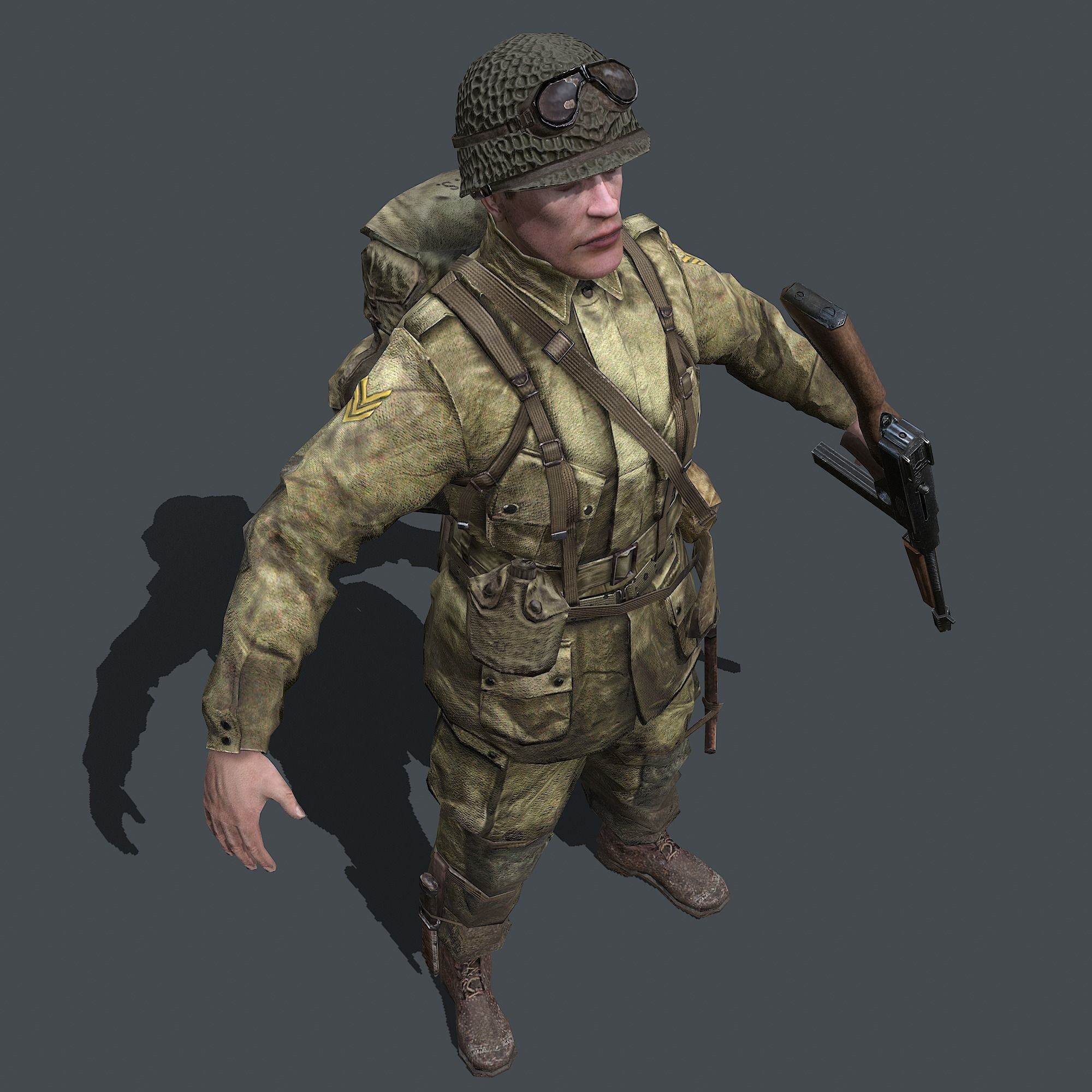 3D model American WWII Soldier VR / AR / low-poly | CGTrader