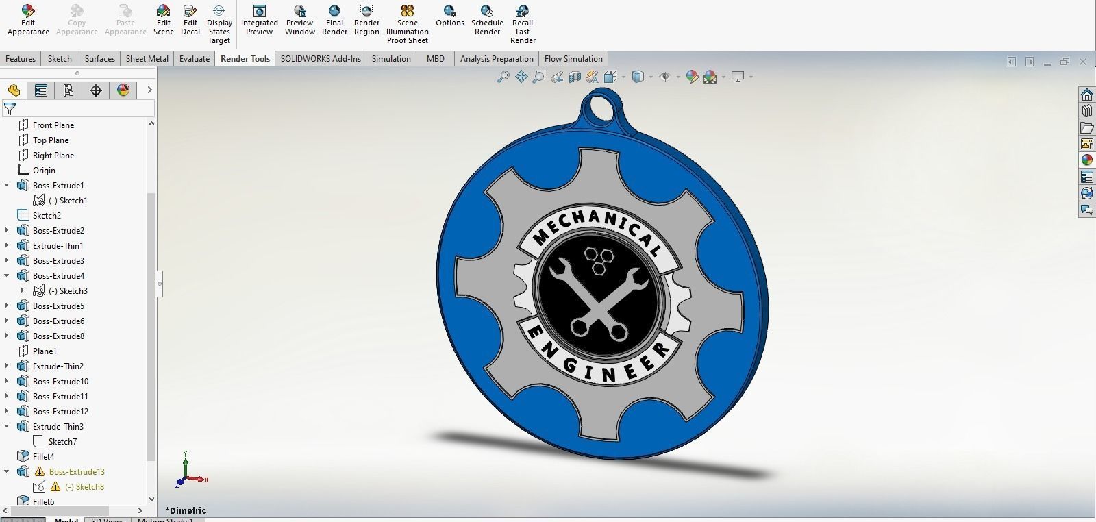 Keychain 3D Model 3D model 3D printable animated | CGTrader