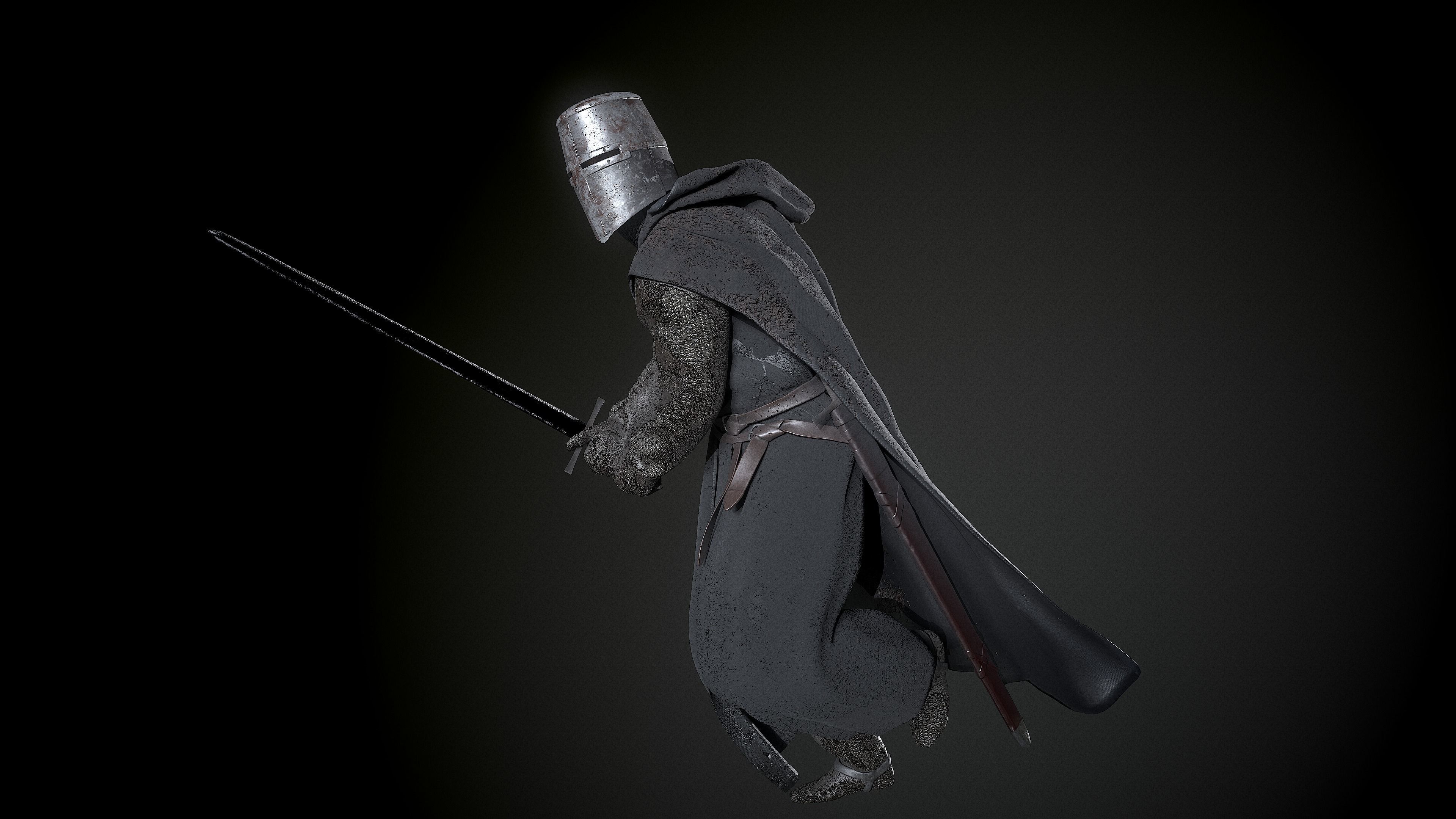 Knight in Shining Armor 3D model rigged | CGTrader