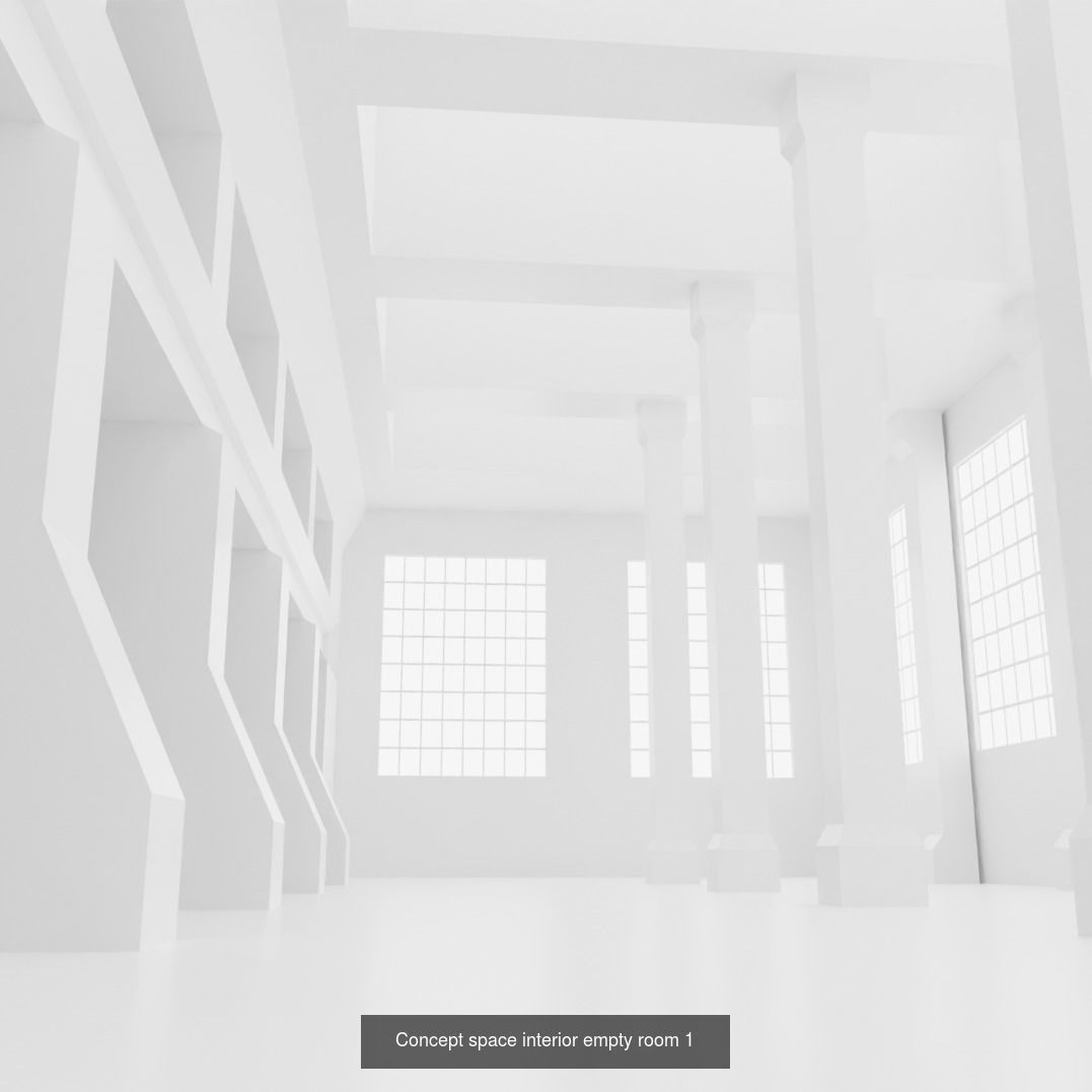 3D Model Collection Concept space interior empty rooms VR / AR / low ...