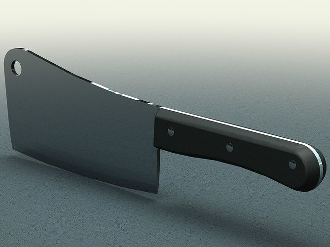 Meat Cleaver Knife with Plastic Handle 3D model | CGTrader