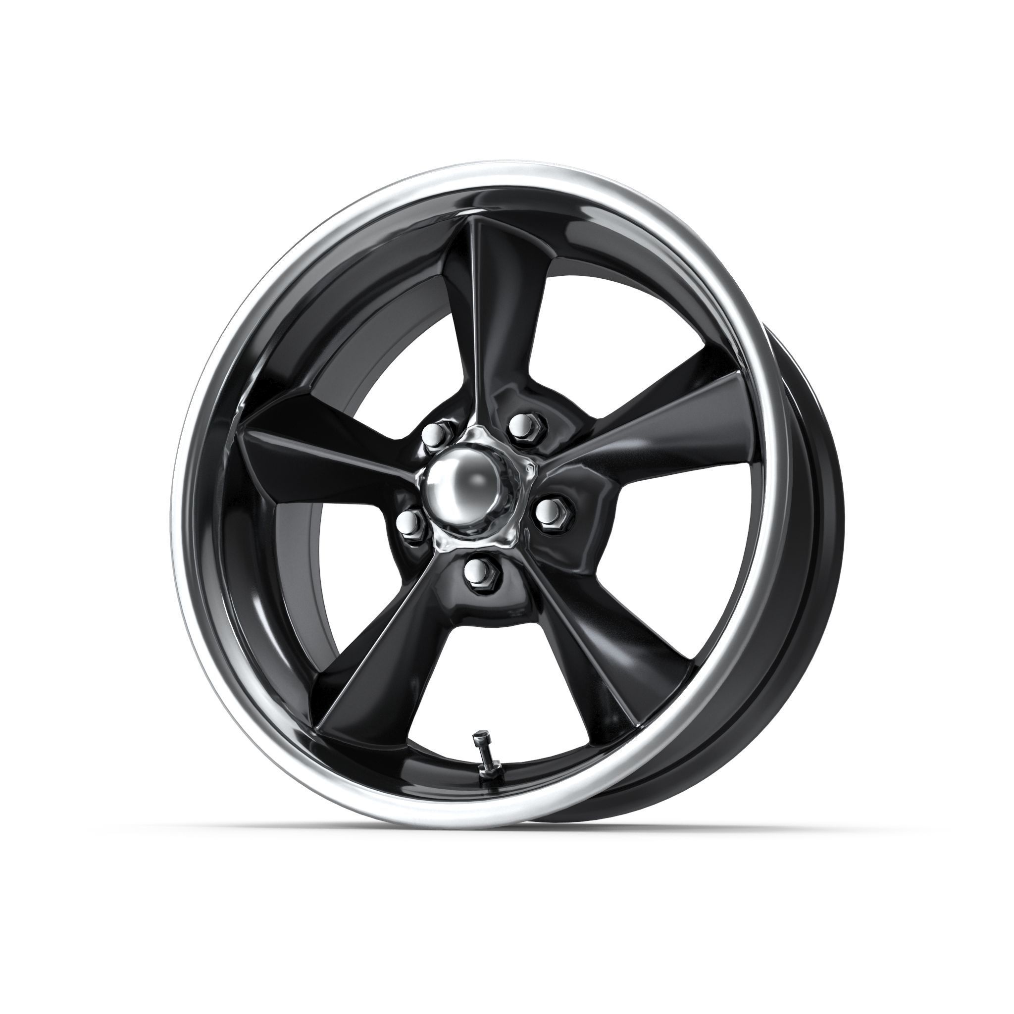 3D model BG Rod Works Old School Wheel 17x8 Gunmetal With Machined Lip ...