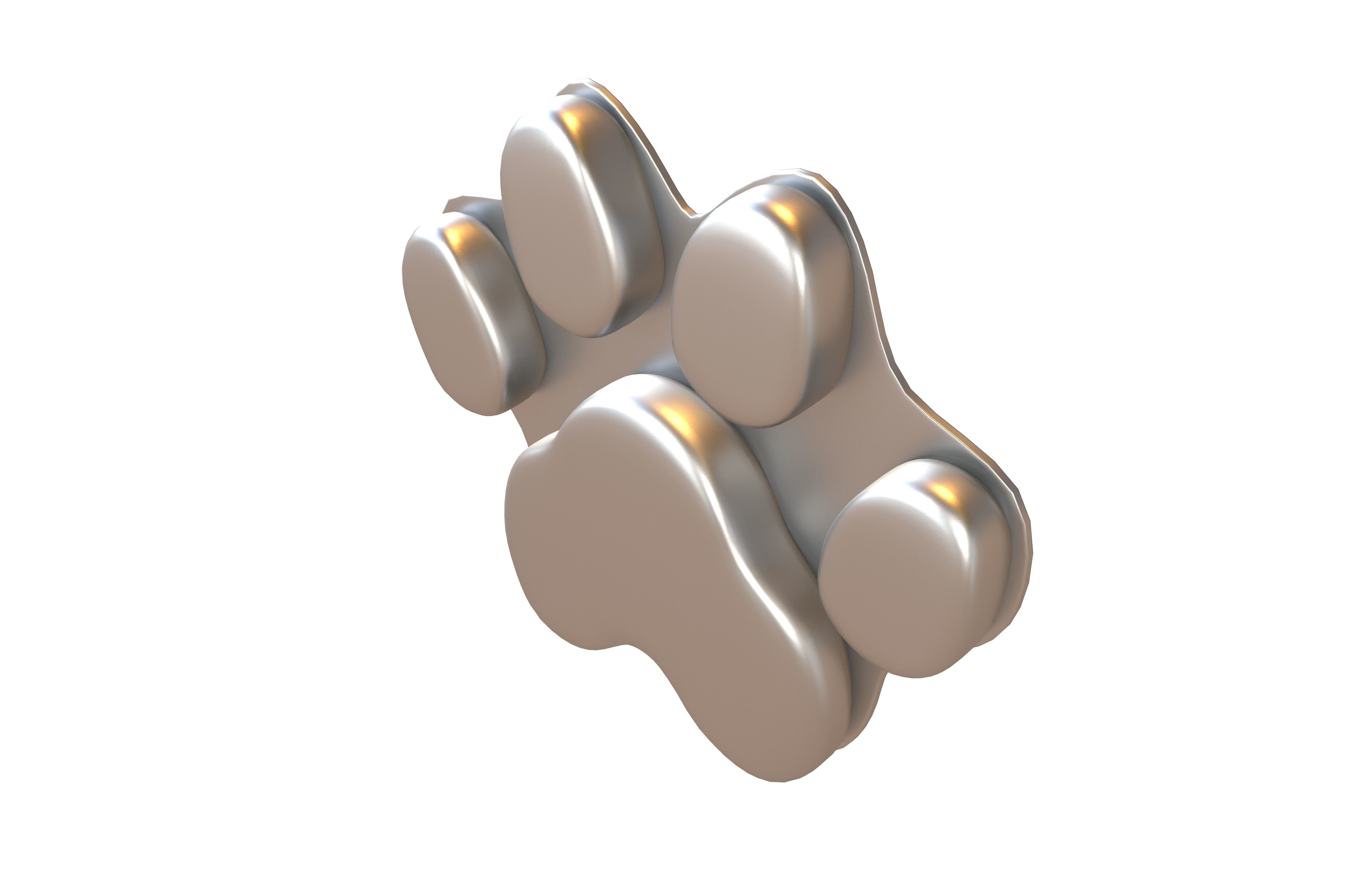3D model Dog Paw Print v2 004 VR / AR / low-poly | CGTrader