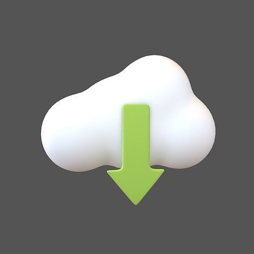 3D model Cloud Download Icon v1 005 VR / AR / low-poly | CGTrader