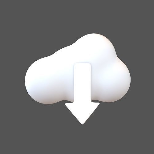 3D model Cloud Download Icon v1 006 VR / AR / low-poly | CGTrader