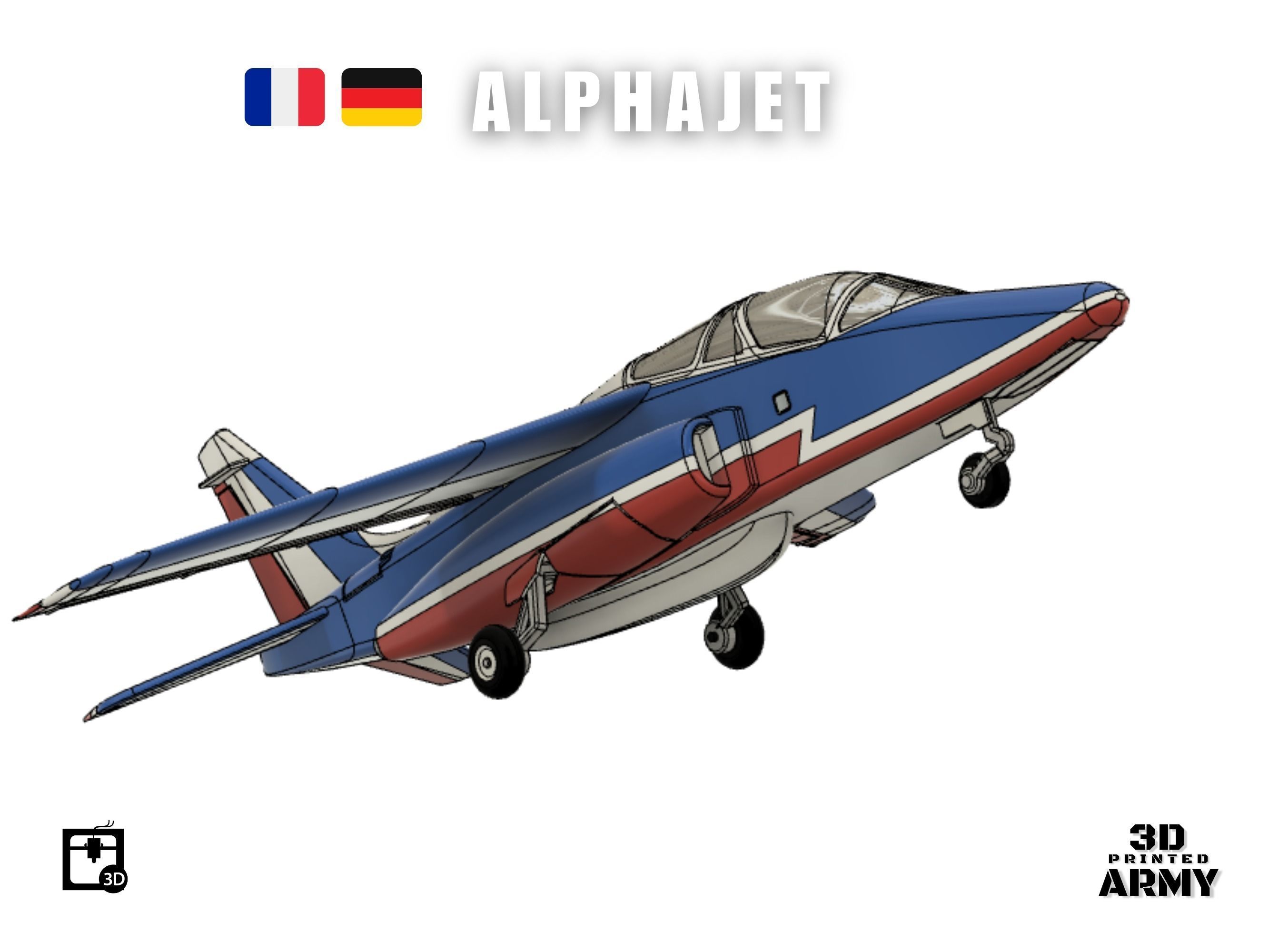 Dassault Dornier Alphajet E 1-44e scale - STL files 3D model 3D printable | CGTrader