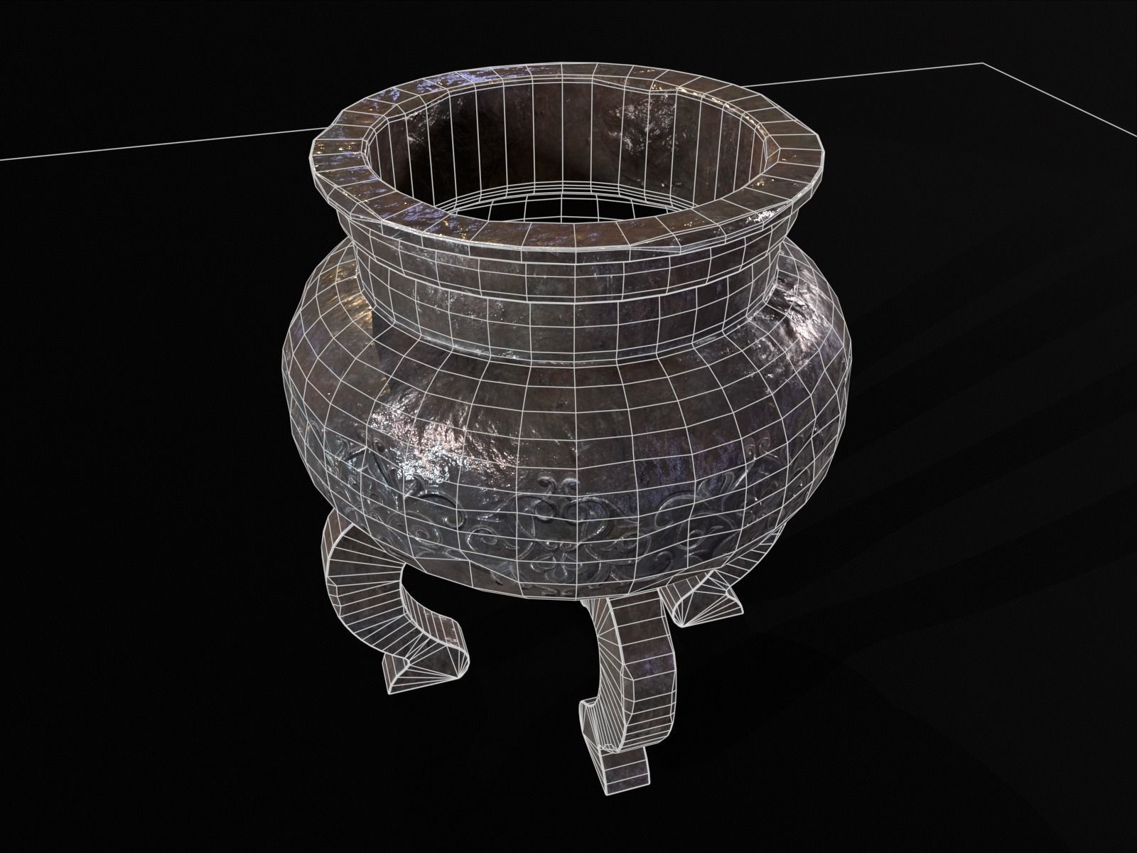 3D model Old Quad Stand Cauldron VR / AR / low-poly | CGTrader
