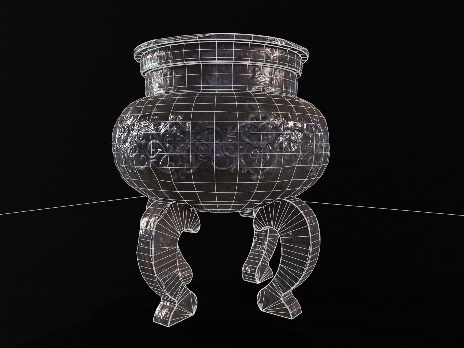 3D model Old Quad Stand Cauldron VR / AR / low-poly | CGTrader