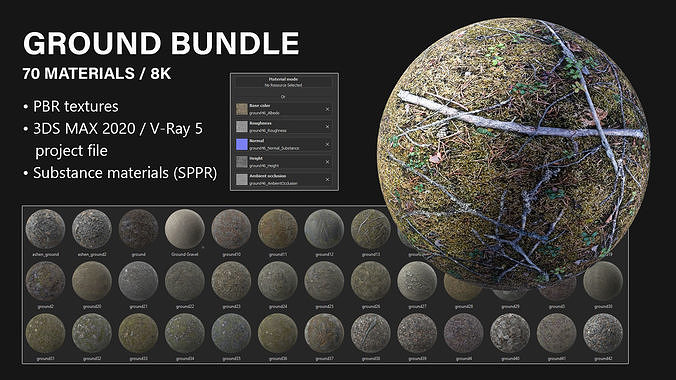 PBR Ground Bundle - 70 8K Seamless Textures Texture | CGTrader