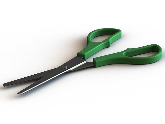 Green Utility Scissors 3D model | CGTrader