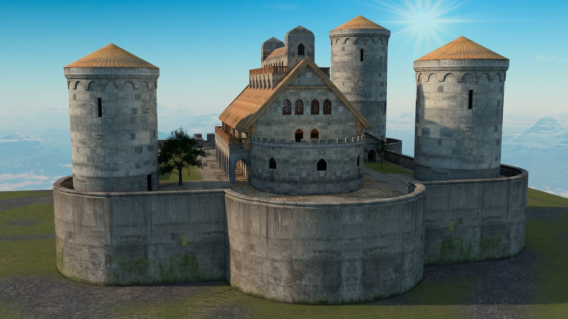 3D model medieval castle VR / AR / low-poly | CGTrader