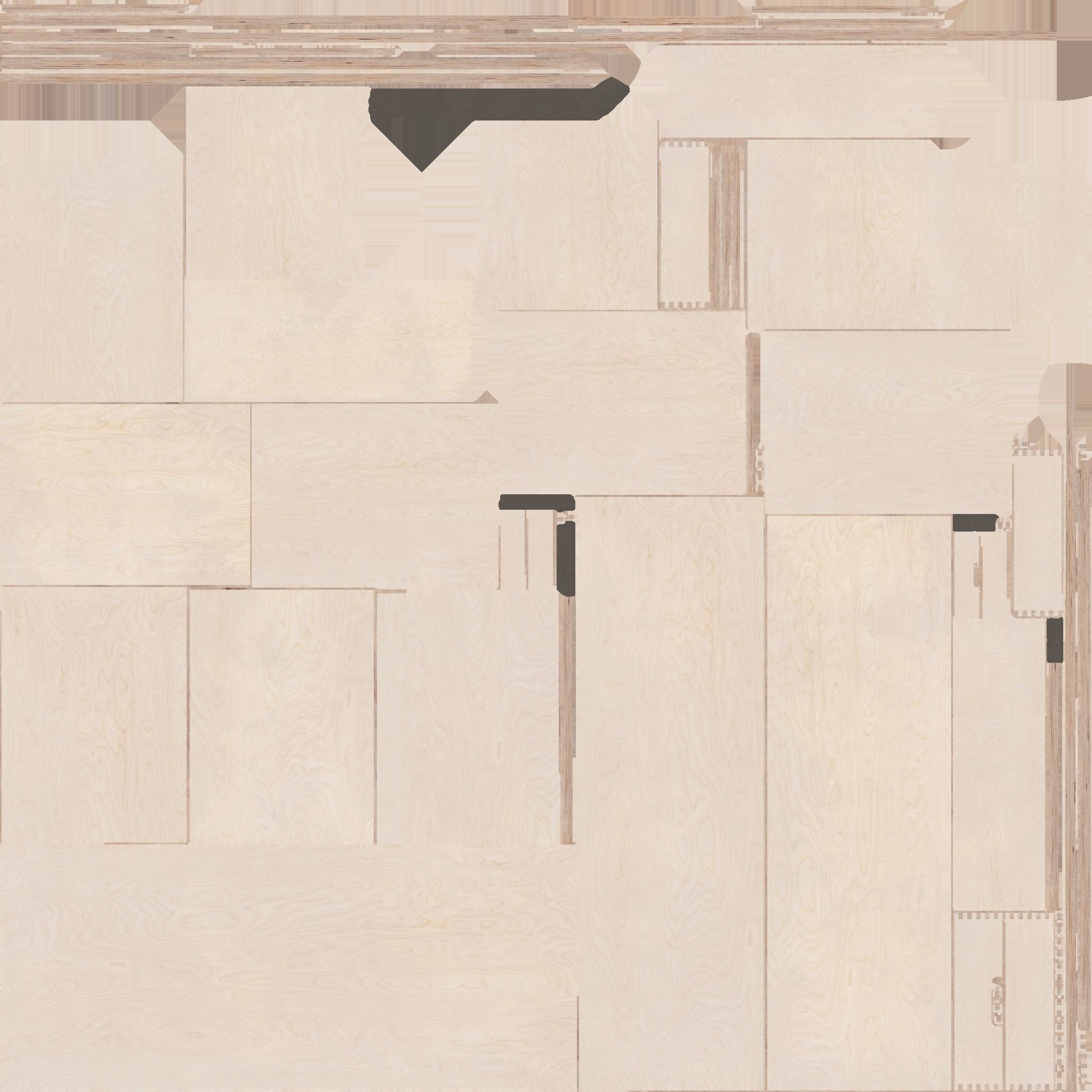 3D model Low-Poly White Birch Plywood Record Shelf VR / AR / low-poly ...