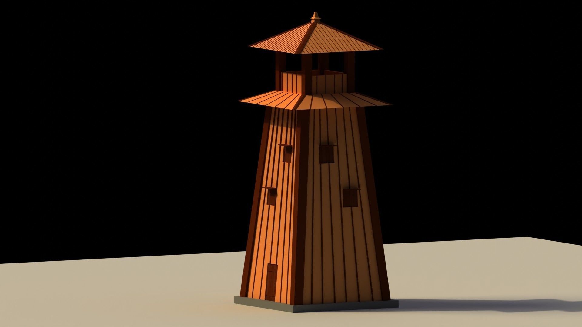 3D model Low Poly Japanese Tower VR / AR / low-poly | CGTrader