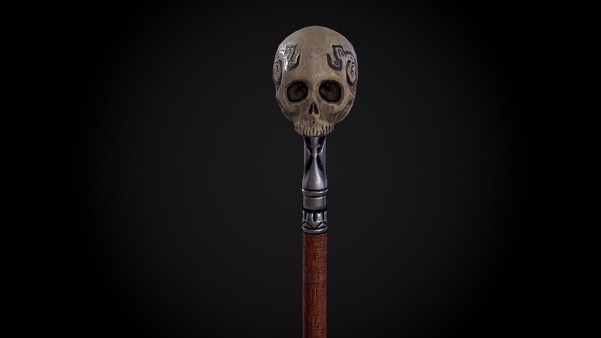 3D model Cane with a skull VR / AR / low-poly | CGTrader