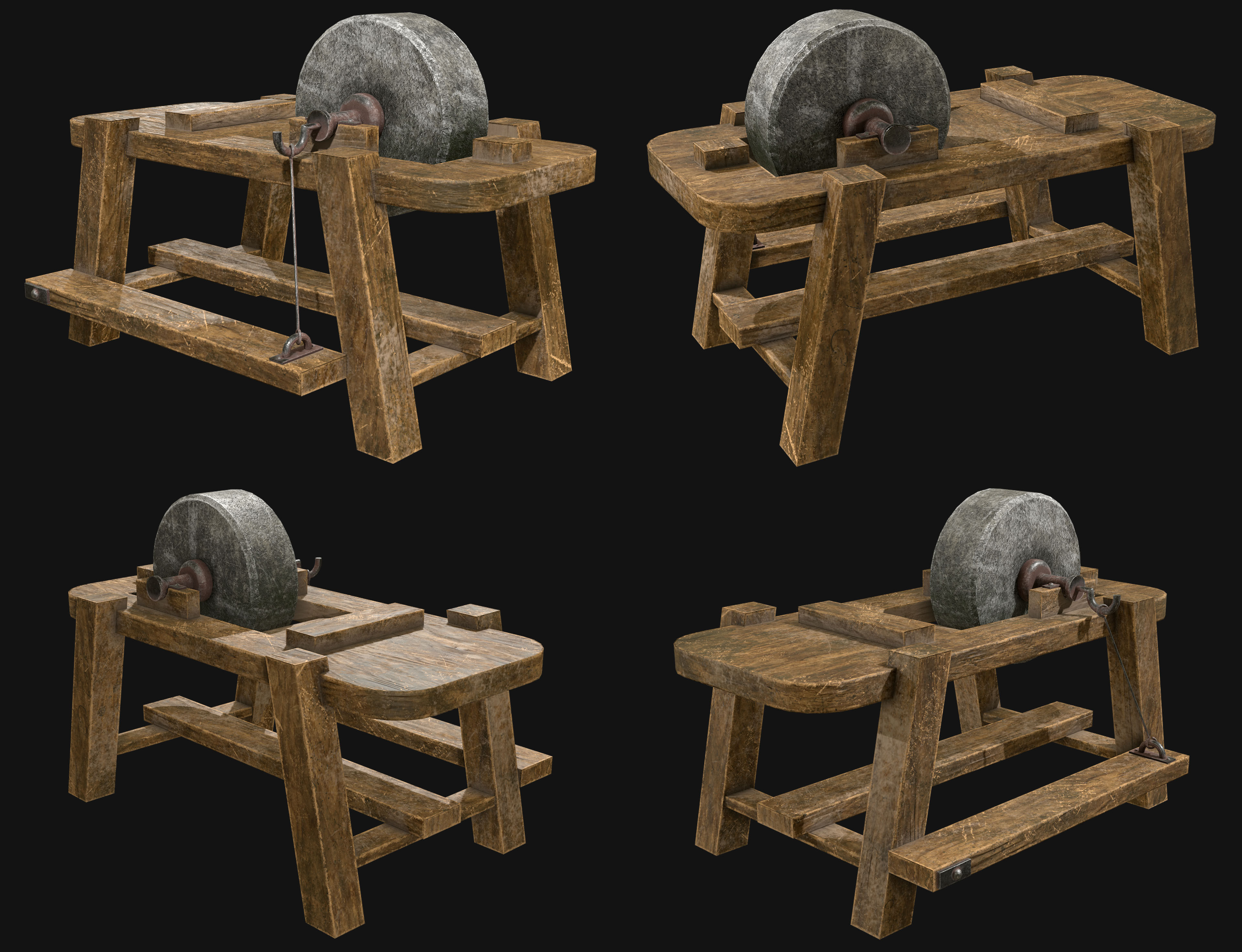 3D model Old Grindstone 1 VR / AR / low-poly | CGTrader