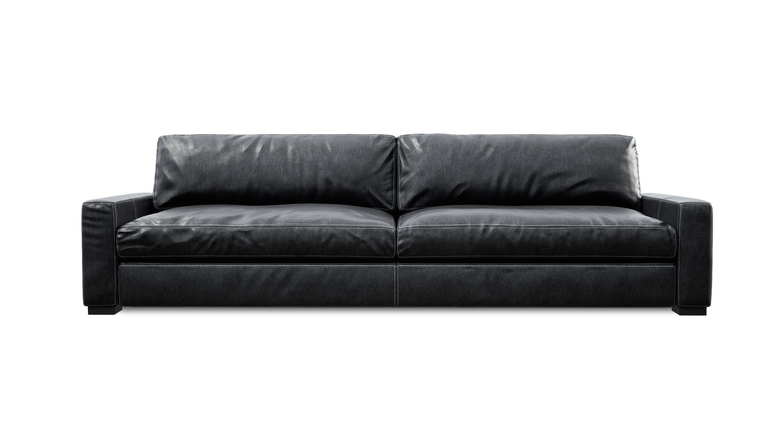 10 Maxwell Black Leather Sofa 3D model | CGTrader